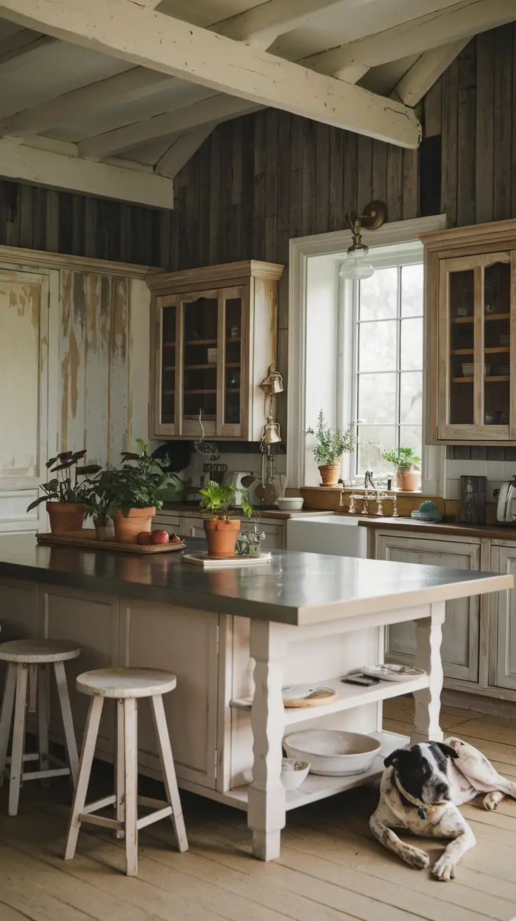10 Rustic Farmhouse Kitchen Design Ideas with Dog Space ...
