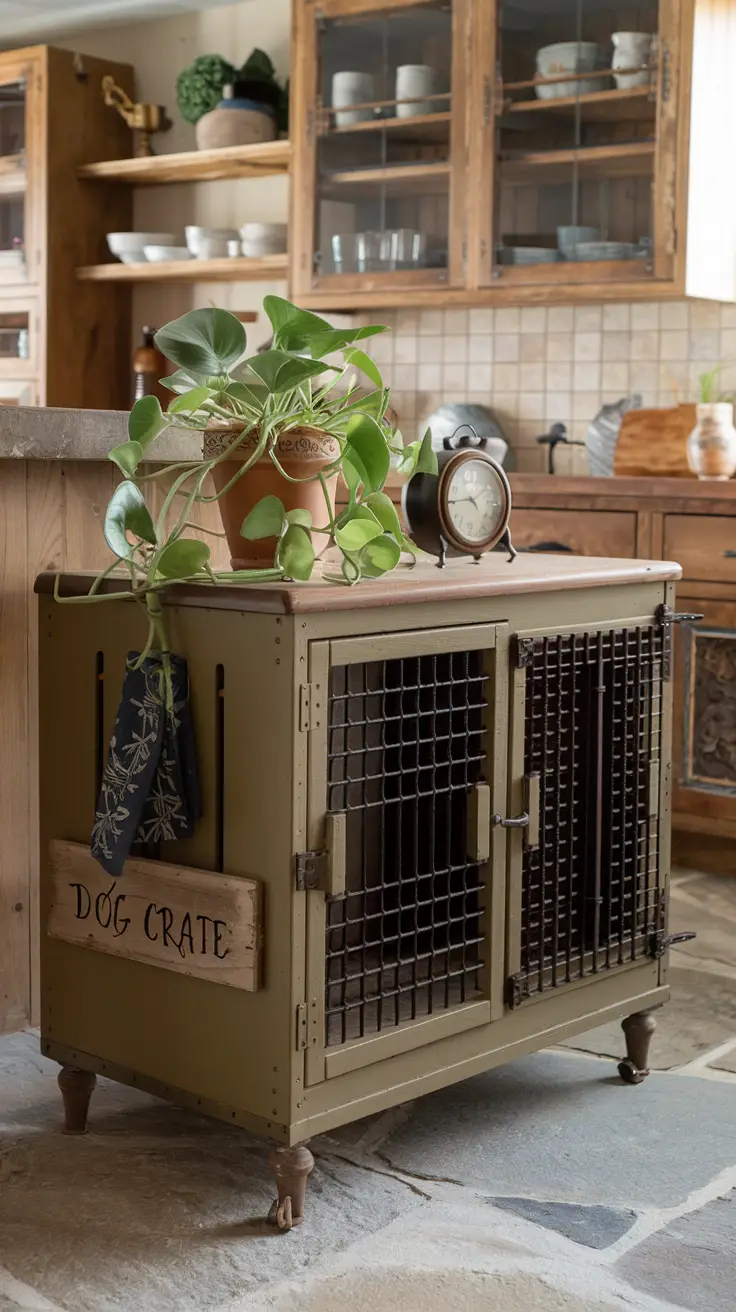 10 Rustic Farmhouse Kitchen Design Ideas with Dog Space ...