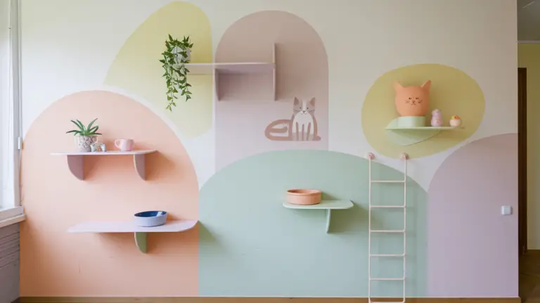 10+ Cat Wall Design Ideas: Elevate Your Cat’s World in Pastel ...
