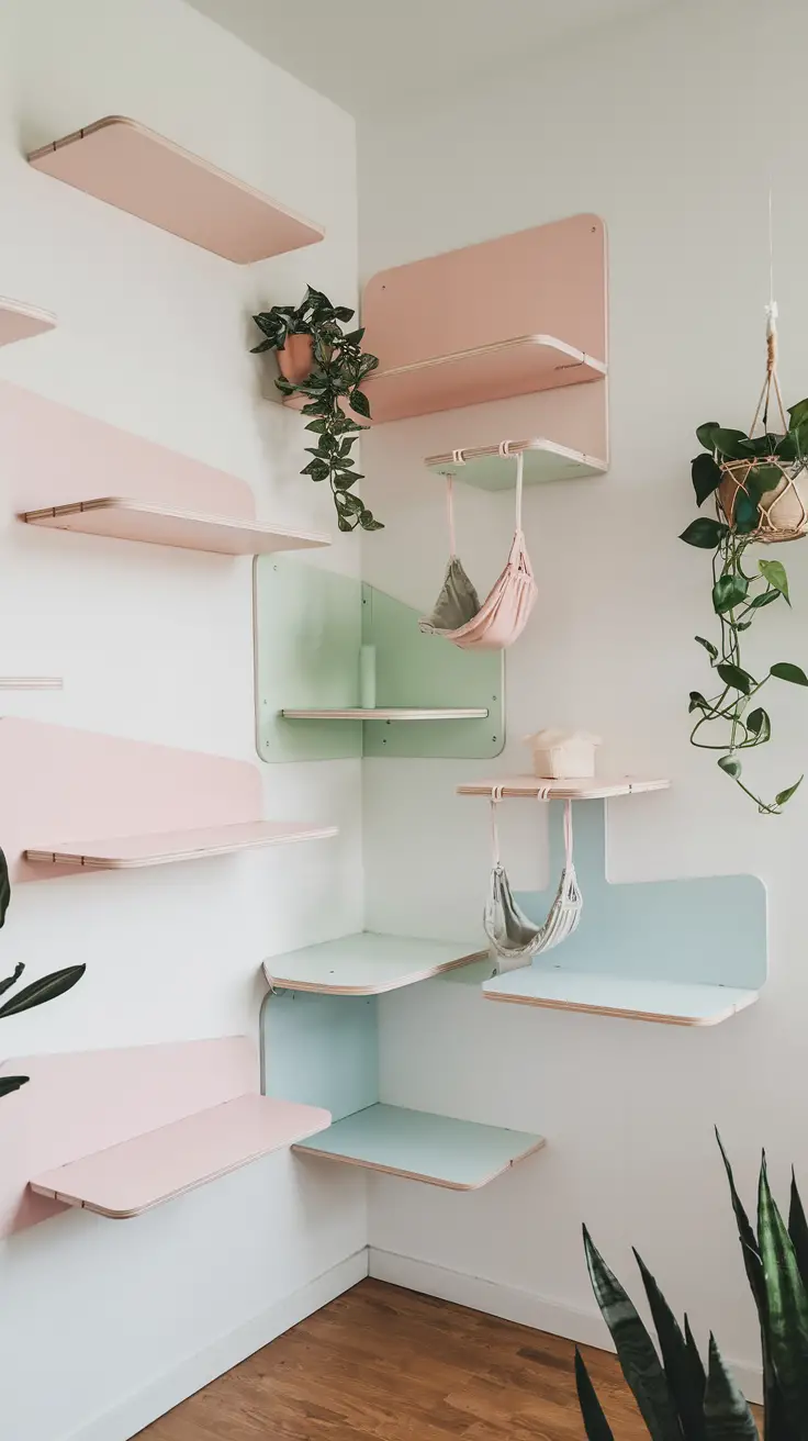 10+ Cat Wall Design Ideas: Elevate Your Cat’s World in Pastel ...