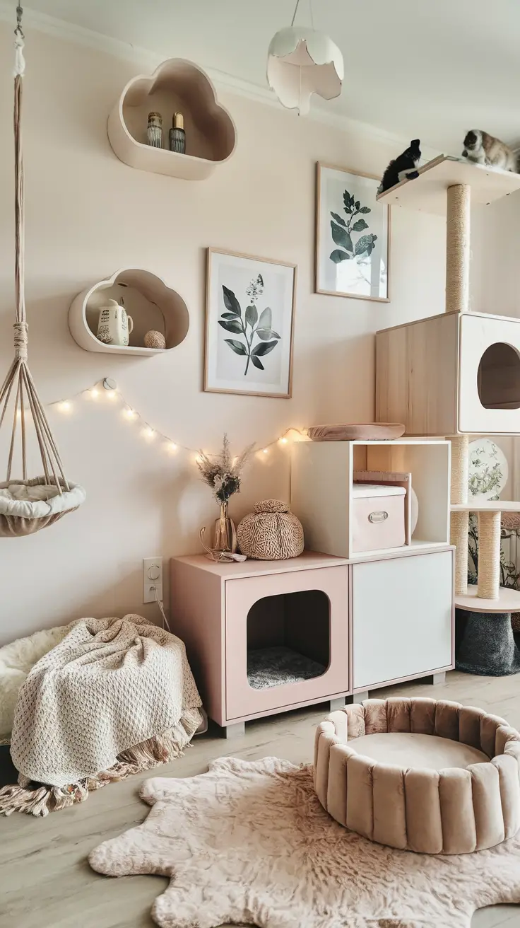 10+ Cat Wall Design Ideas: Elevate Your Cat’s World in Pastel ...