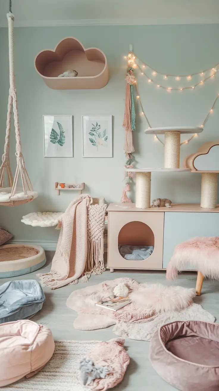 10+ Cat Wall Design Ideas: Elevate Your Cat’s World in Pastel ...
