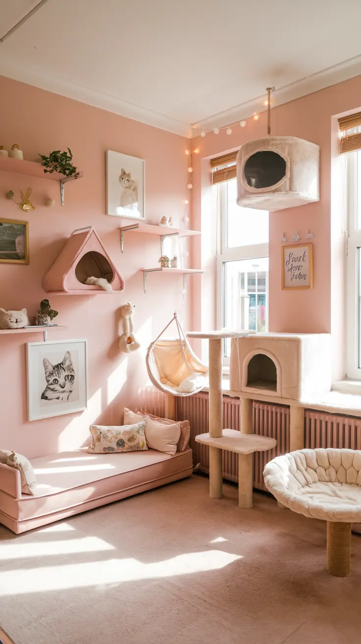 10+ Cat Wall Design Ideas: Elevate Your Cat’s World in Pastel ...