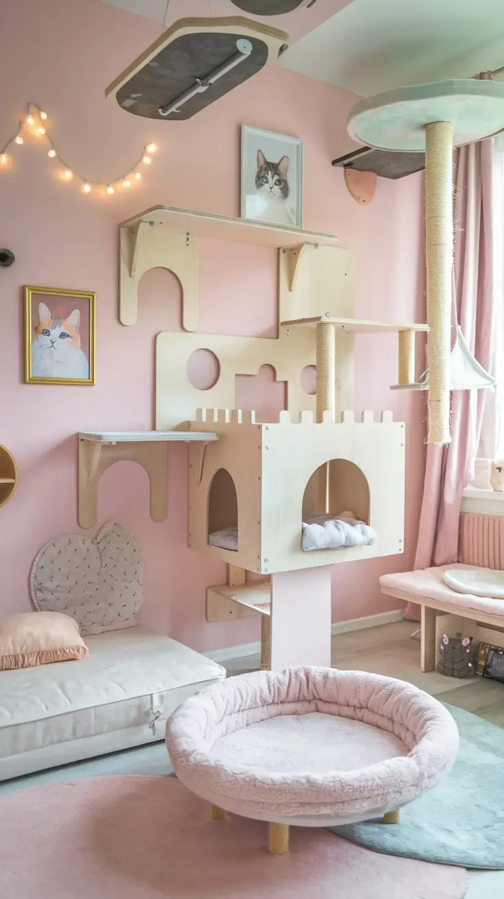 10+ Cat Wall Design Ideas: Elevate Your Cat’s World in Pastel ...