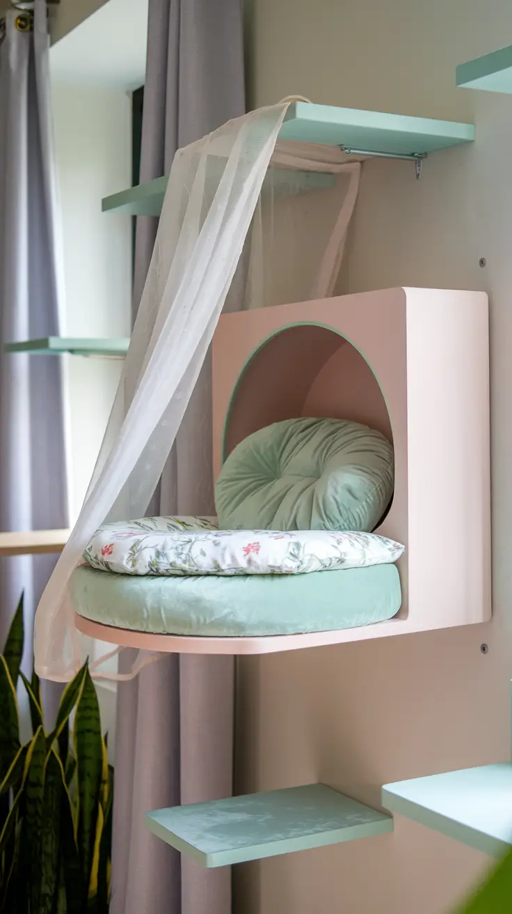 10+ Cat Wall Design Ideas: Elevate Your Cat’s World in Pastel ...