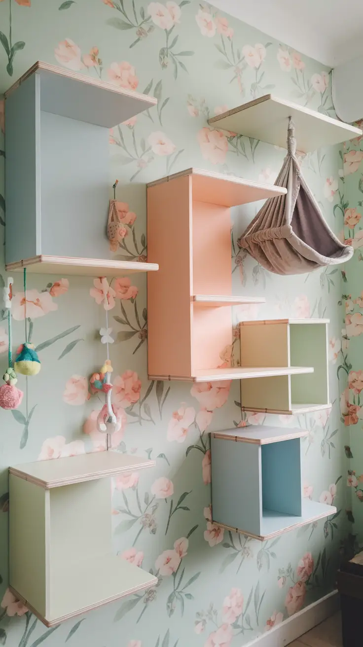 10+ Cat Wall Design Ideas: Elevate Your Cat’s World in Pastel ...