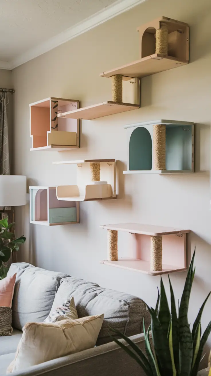 10+ Cat Wall Design Ideas: Elevate Your Cat’s World in Pastel ...