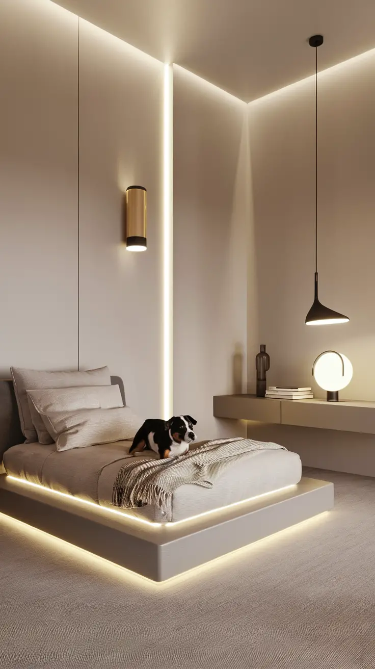 How to Use Soft Lighting to Create a Modern Minimalist Dog Room Design ...
