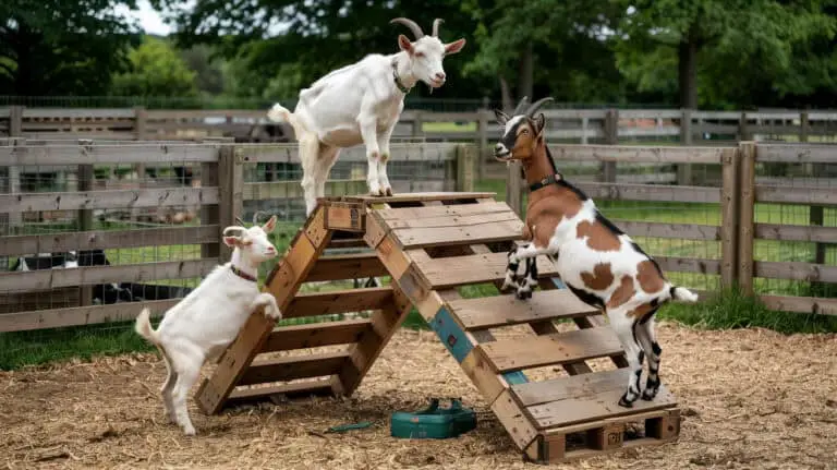 10+ Goat Playground Ideas with Fencing and Platforms - middlekingdomrescue.com