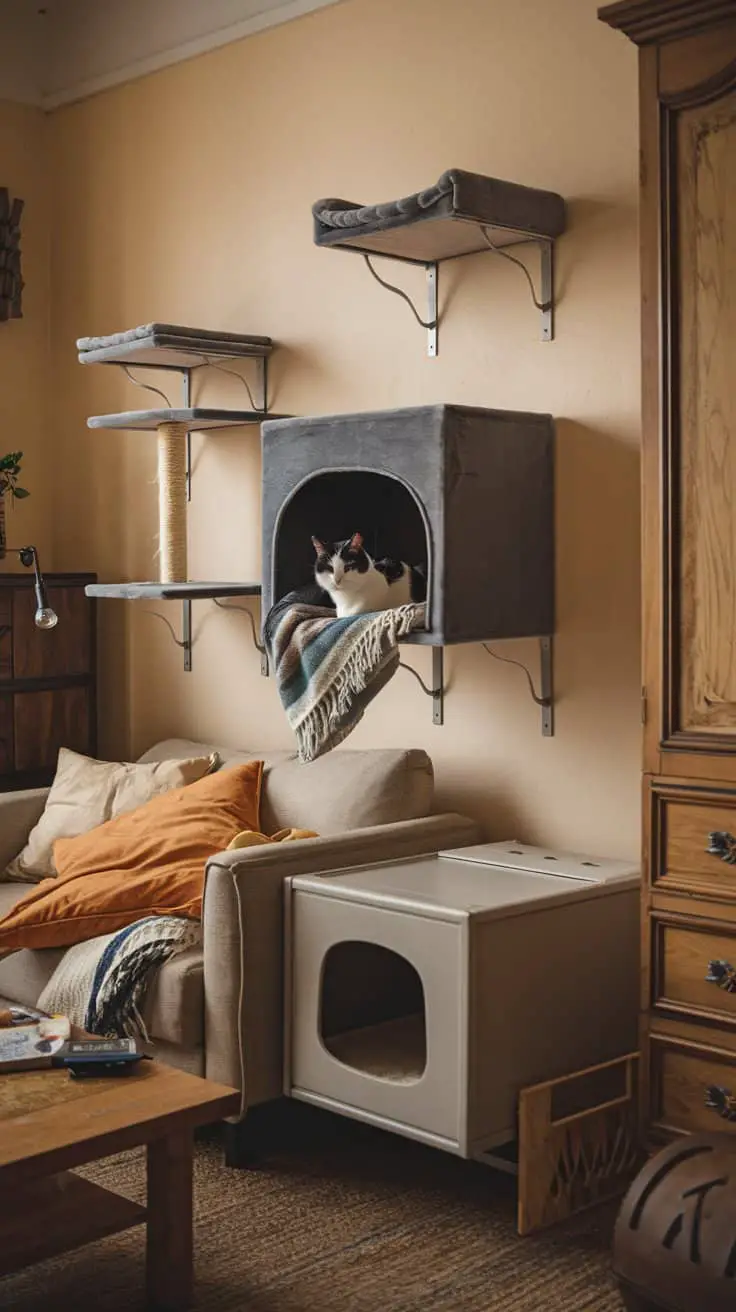 How to Blend Cat Furniture into a Small Living Room ...