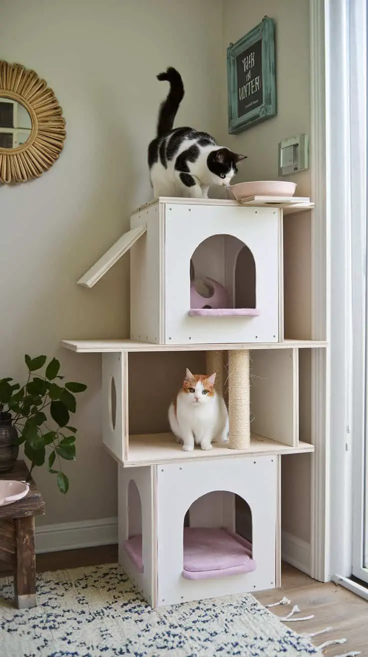 How to Create a DIY Cat Tower Garden Using Pallets ...