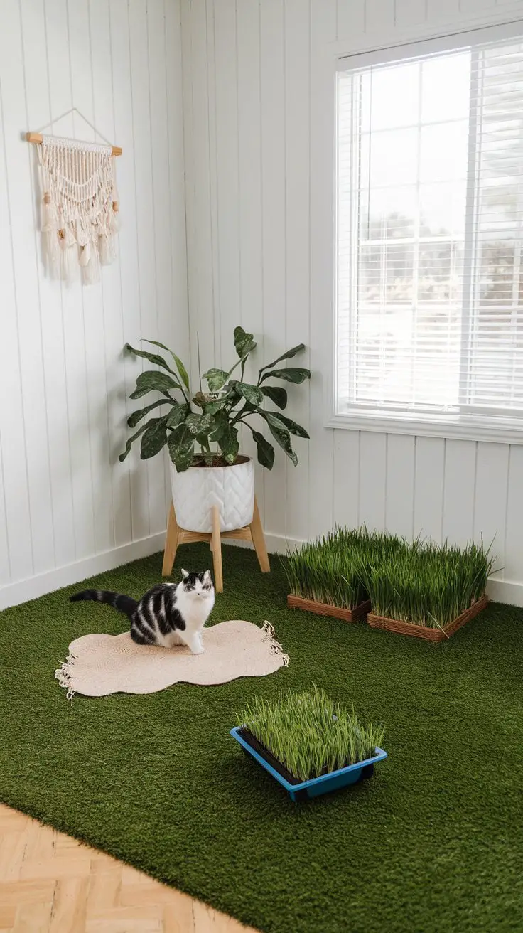 How to Create a Full Cat Room with Grass and Turf - middlekingdomrescue.com