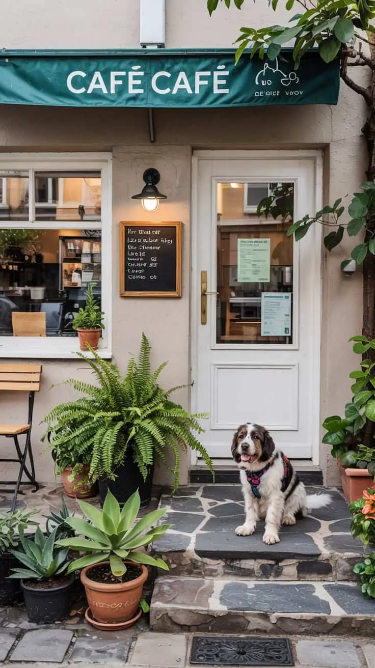 A Cozy Pet-Friendly Café Exterior for People Who Love Coffee, Cats ...