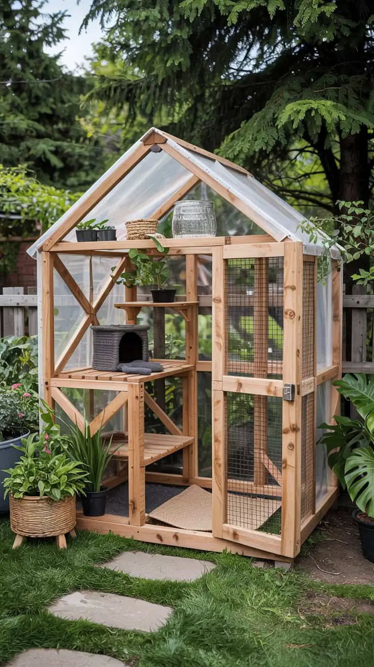 Outdoor Cat Enclosure Ideas with a DIY “Greenhouse” Vibe for Spring ...